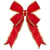 Red Sleigh 15 in. Red Nylon Outdoor Christmas Structural Bow with Gold ...