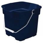 HDX 14 qt. Gray Round Plastic Cleaning Bucket with Steel Handle 8014G