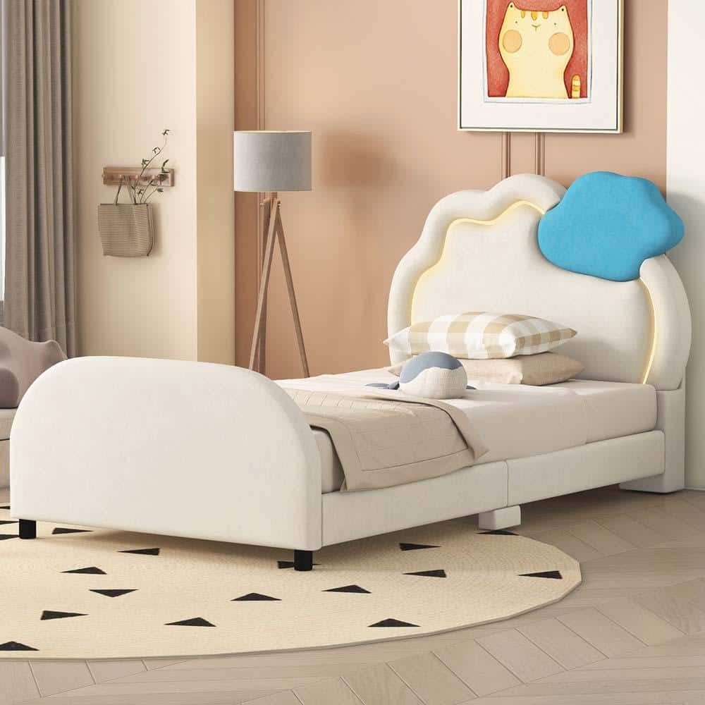 wetiny Beige Twin Platform Bed D-WF316216AAA - The Home Depot