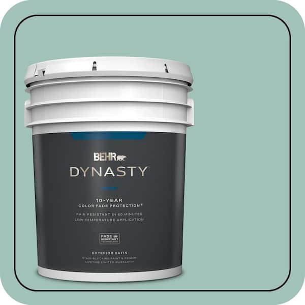 BEHR DYNASTY 5 gal. #MQ6-36 Cascade Green Satin Enamel Exterior Stain ...