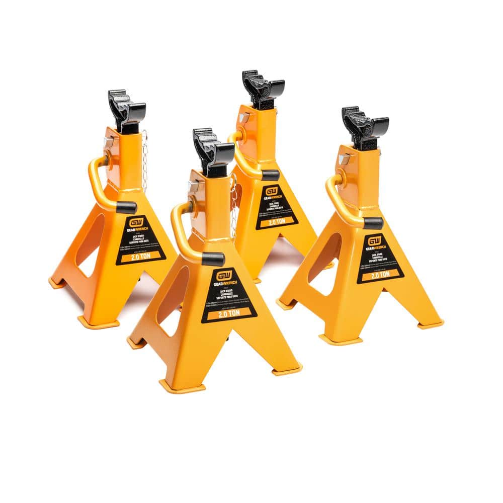 GEARWRENCH 2-Ton Ratcheting Jack Stands (4-Piece) GWJS2T - The Home Depot