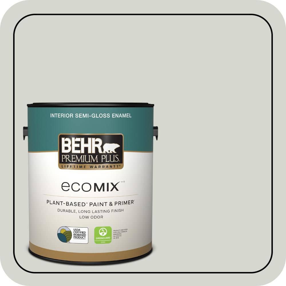 BEHR PREMIUM PLUS 1 gal. #N380-1 Mortar Semi-Gloss Enamel EcoMix Plant ...