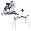 Bosch 12 in. DUAL-BEVEL GLIDE MITER SAW with FOLDING-LEG MITER SAW ...