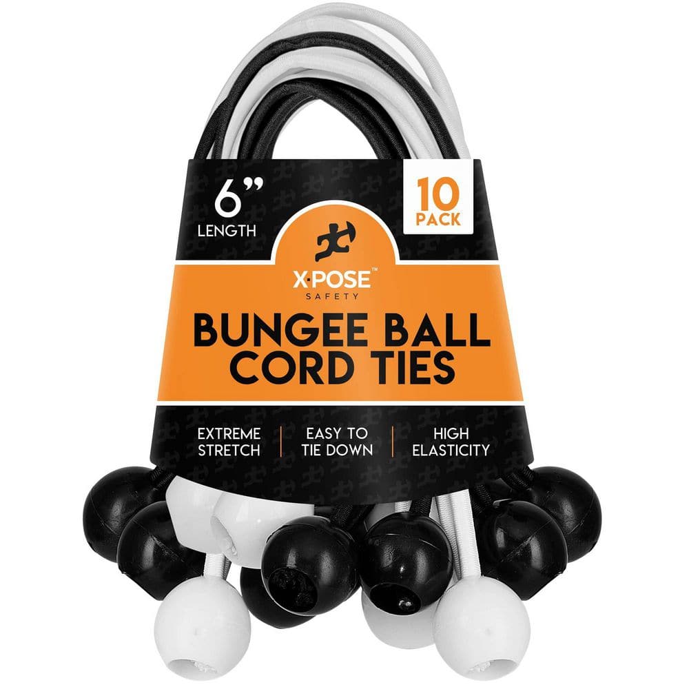 XPOSE SAFETY 6 in. Ball Bungee - 10 Pack - Assorted - Plastic BB-6M-10 ...