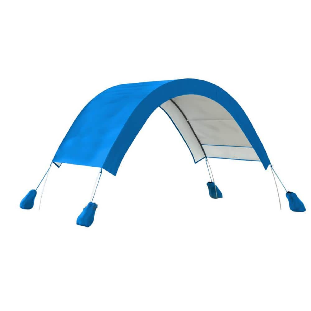 SenQWFa 16 ft. x 4 ft. Navy Blue Portable Family Beach Canopy Tent ...