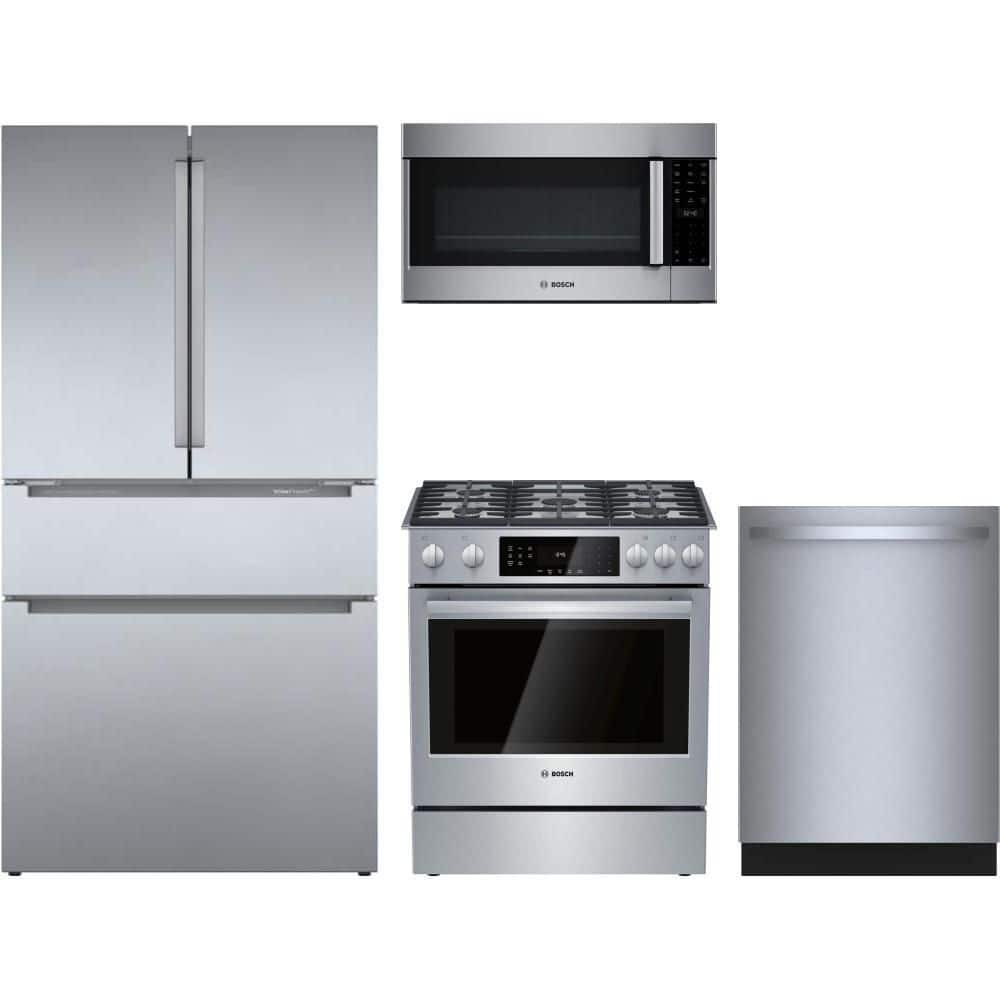 Bosch 800 Series 21 cu. ft. Counter Depth Refrigerator with 5-Burner ...