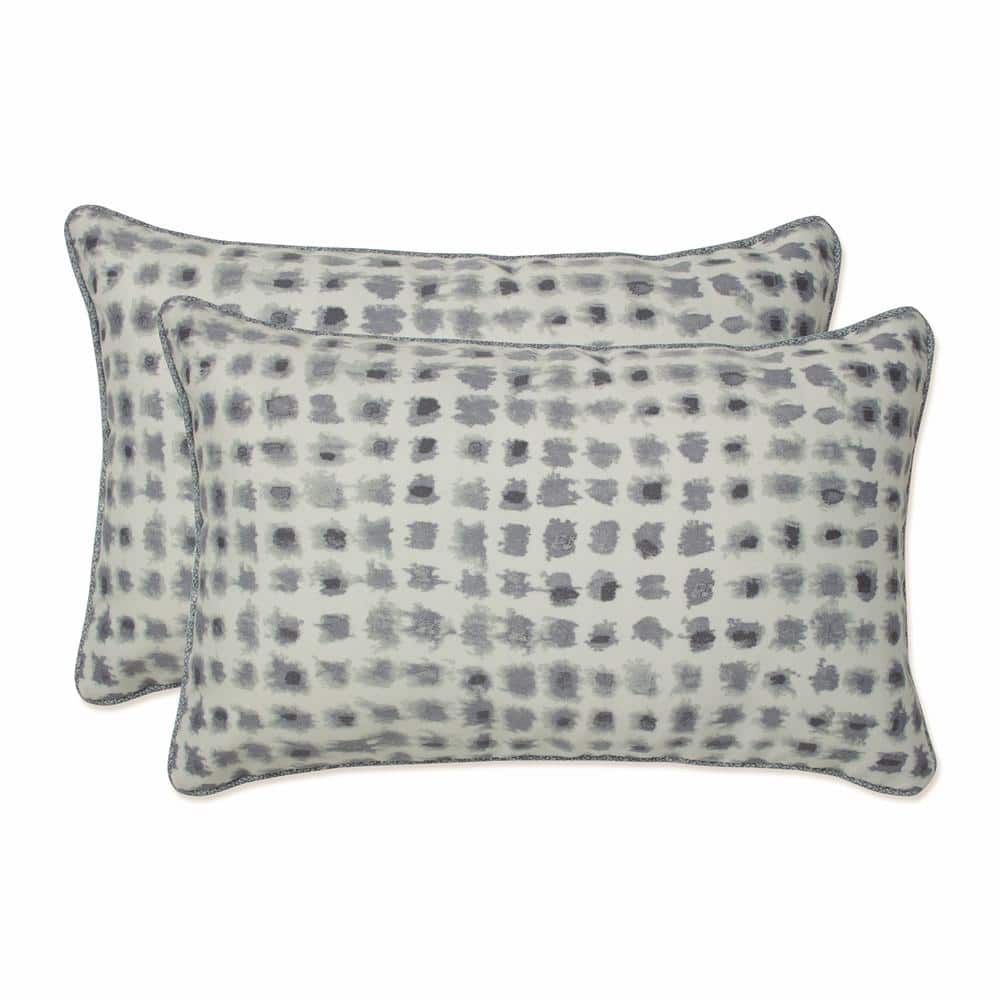Pillow Perfect Grey Rectangular Outdoor Lumbar Throw Pillow 2-Pack ...