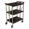 Carlisle Fold 'N Go Black Small Heavy-Duty 3-Tier Collapsible Utility ...