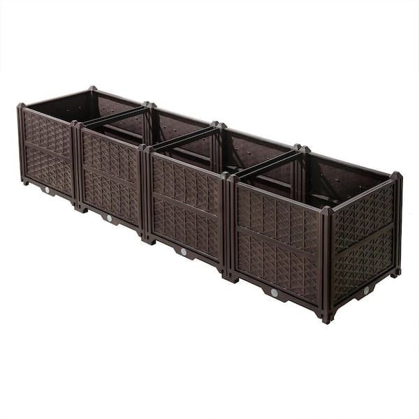 Cubilan Rectangular Raised Garden Bed Kit Outdoor Plastic Planter for ...