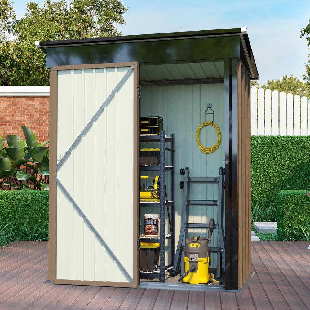 5 ft. W x 3 ft. D Metal Outdoor Storage Shed, Tool Room with Base Vent ...