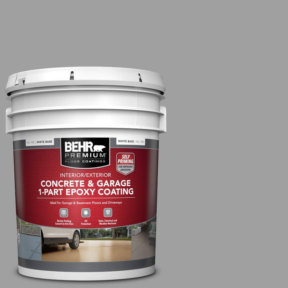 BEHR PREMIUM 5 gal. #PPU26-06 Elemental Gray Self-Priming 1-Part Epoxy ...