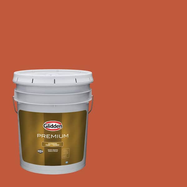 Glidden Premium 5 gal. PPG1192-7 Tabasco Semi-Gloss Exterior Latex ...
