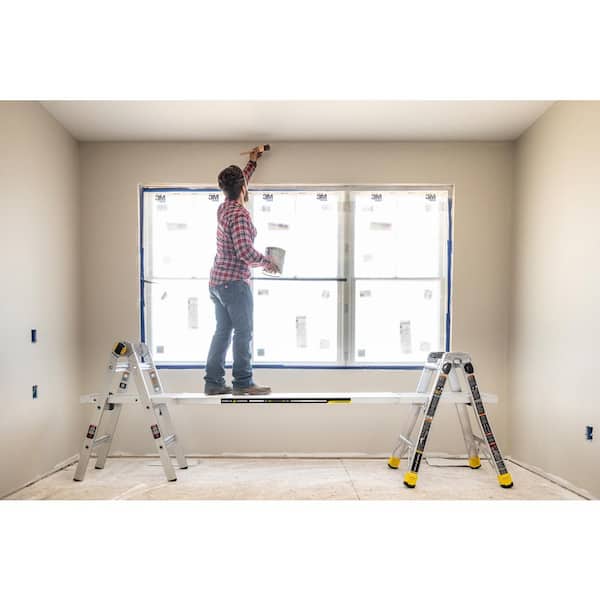 Gorilla Ladders 26 ft. Aluminum Ladder, Rail Brackets, Step Platform ...