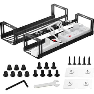 Yichuhaoxi Under Desk Cable Management Tray in Black with Clamp, No Drill Steel Organizer for ...