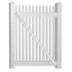 Weatherables Hartford 4 ft. W x 4 ft. H White Vinyl Picket Fence Gate ...