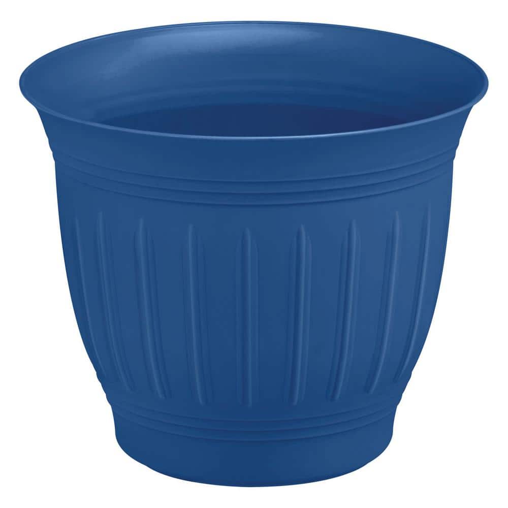 Vigoro 6 in. Eleanor Classic Blue Colonnade Plastic Planter (6 in. D x ...