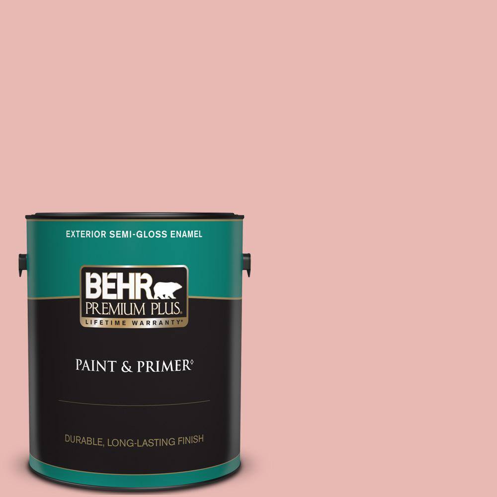 BEHR PREMIUM PLUS 1 gal. #MQ4-04 Noble Blush Semi-Gloss Enamel Exterior ...