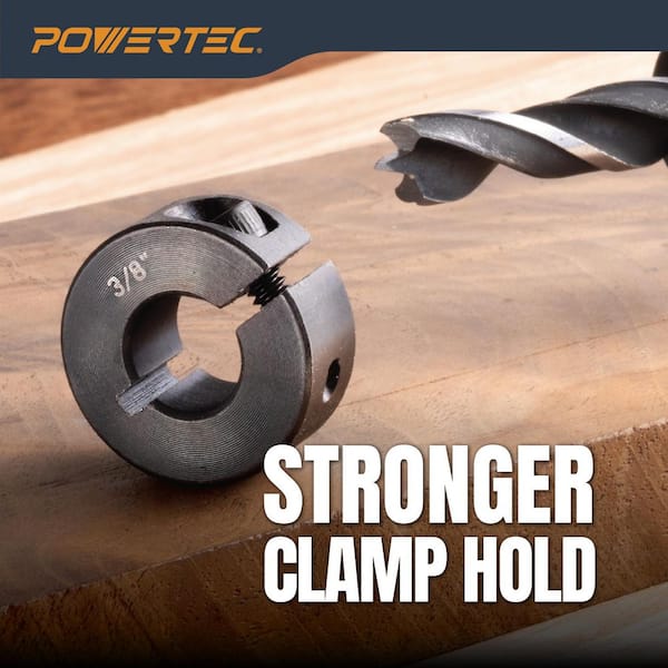 ‎POWERTEC 1/8, 3/16, 1/4, 5/16, 3/8, 7/16, 1/2 in. Steel Drill Bit Stop ...