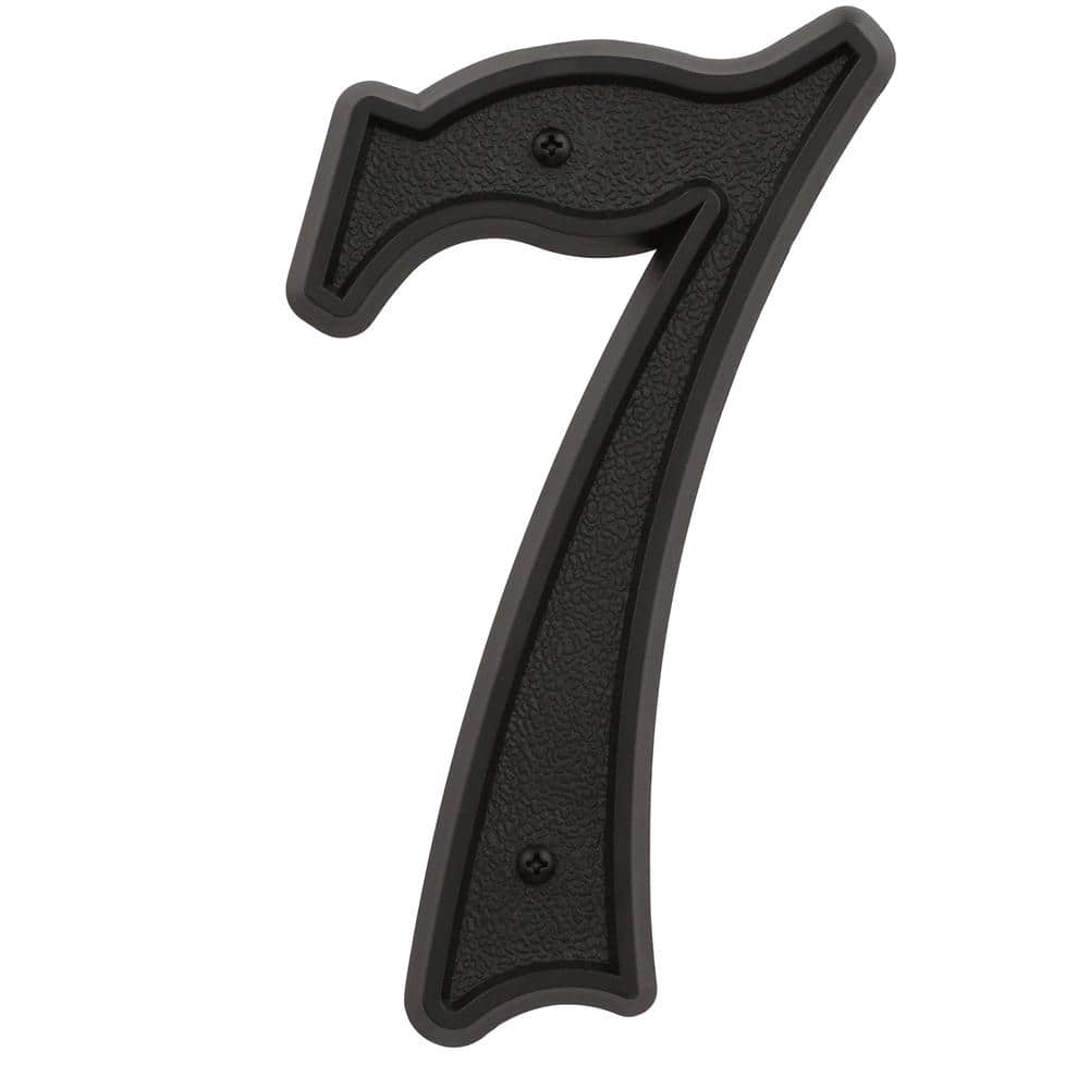 Everbilt 5-1/2 in. Black Plastic House Number 7 30976 - The Home Depot