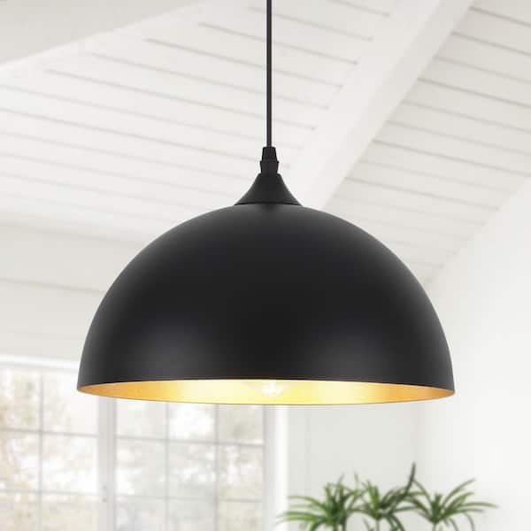 ETONIMERR 11.8 in. 1-Light Black Modern Plug In Pendant Lights with On ...