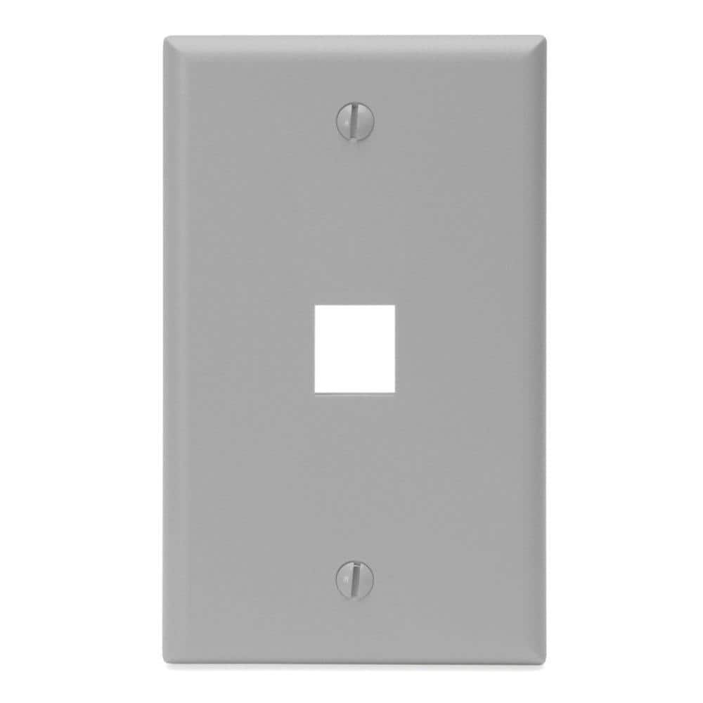 Leviton Gray 1-Gang Audio/Video Wall Plate (1-Pack) 41080-1GP 41080-1GP ...