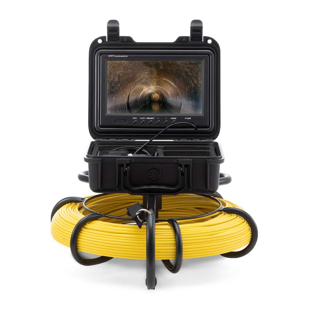 SKYSHALO Sewer Camera with 512Hz Locator 300 ft./91.5 m, 9 in. Pipeline ...