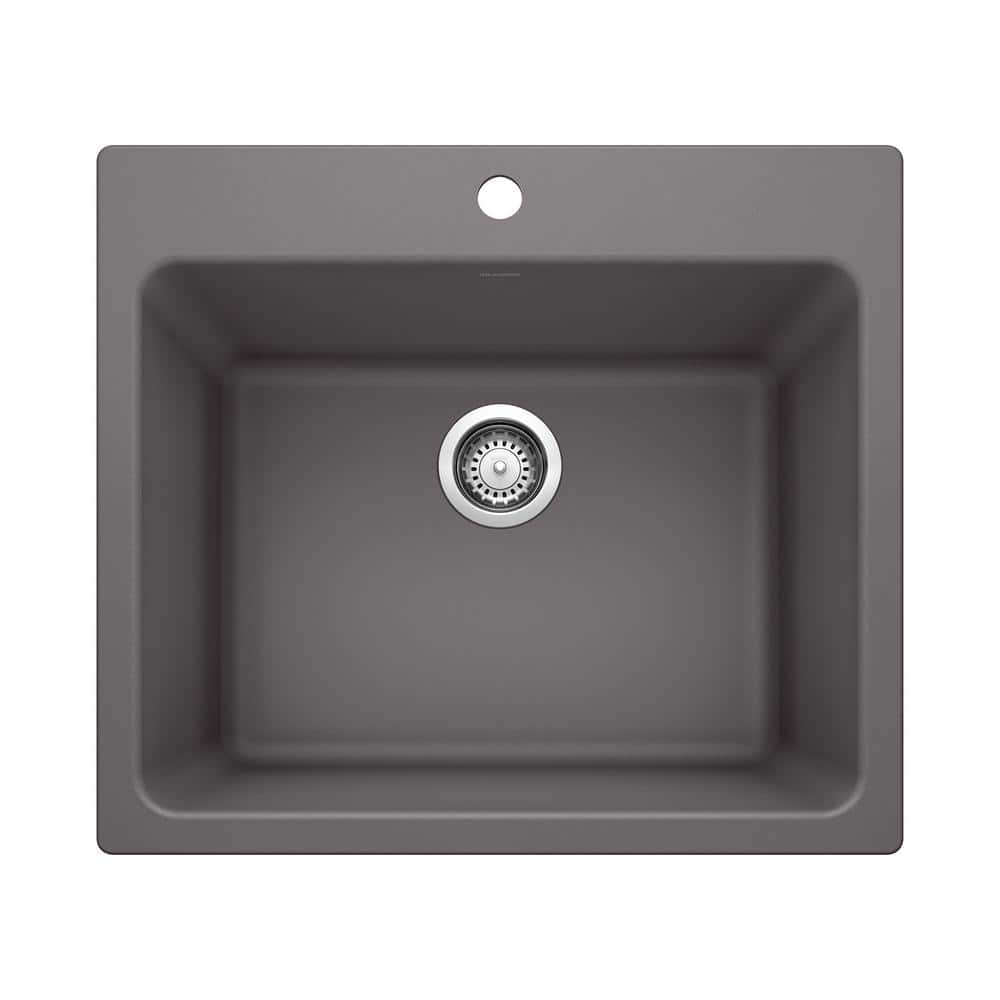 Blanco Liven 25 in. x 22 in. x 12 in. Granite Undermount Laundry Sink ...