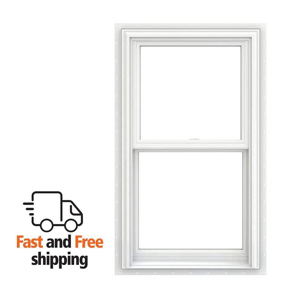 JELD-WEN V-2500 Series 25.5 in. x 36 in. Double Pane Double Hung Vinyl ...