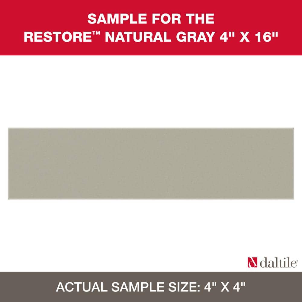 Daltile Restore Natural Gray 4 in. x 4 in. Glazed Ceramic Sample Tile ...