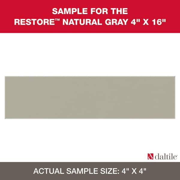 Daltile Restore Natural Gray 4 in. x 4 in. Glazed Ceramic Sample Tile 0000HDSAM010916 - The Home ...