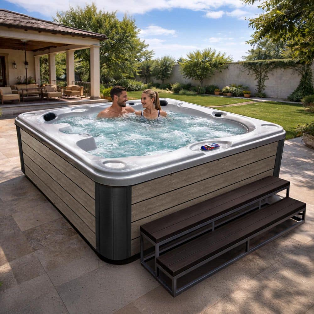 American Spas 7-Person 40-Jet 240-Volt Premium Acrylic Bench Spa ...