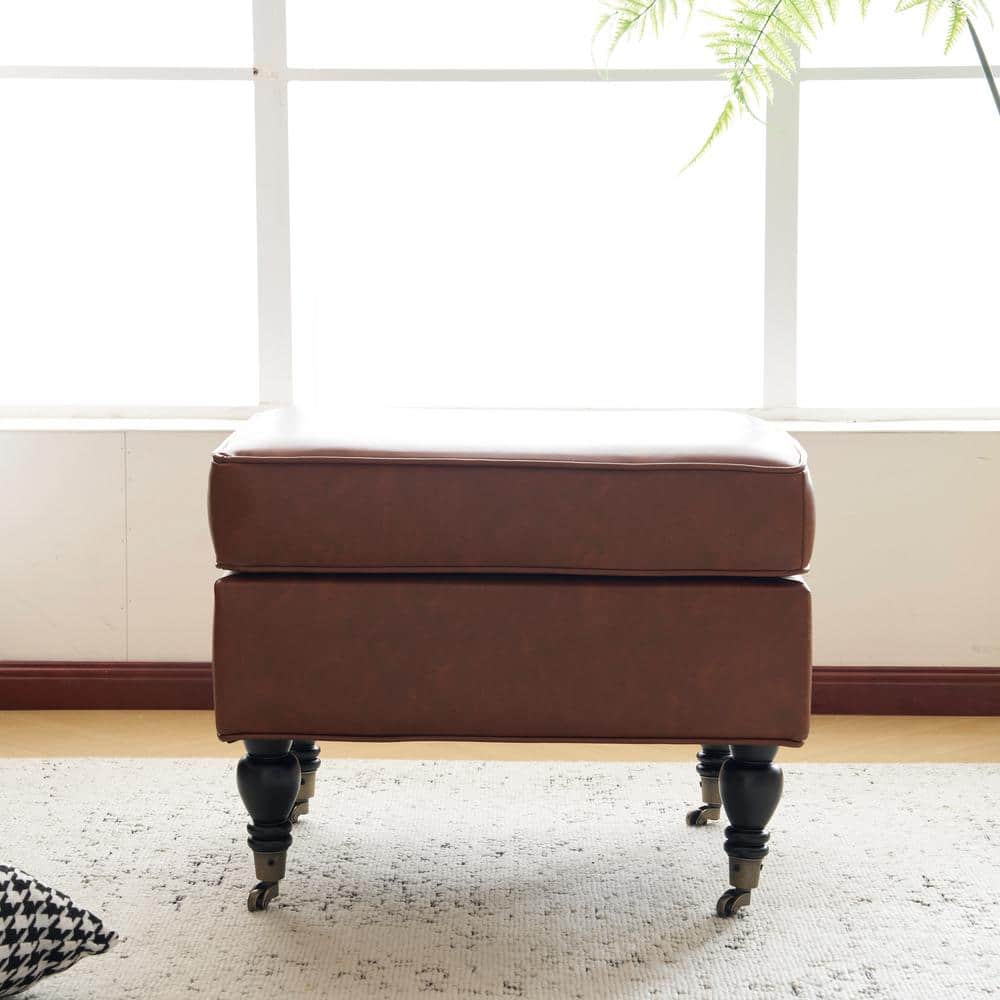 CHRISTOPHER KNIGHT HOME Zepans Modern Upholstered PU Leather Ottoman ...