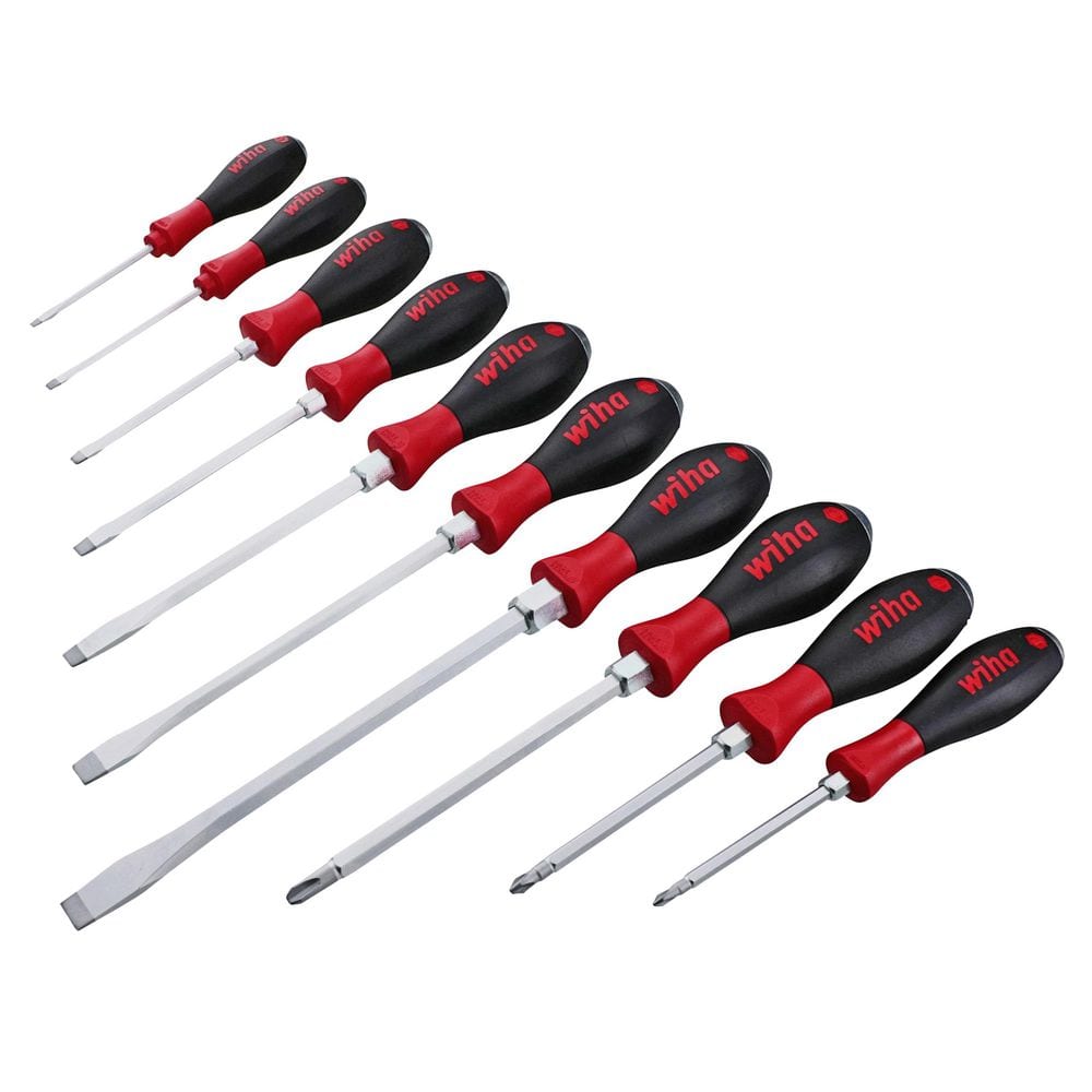 Wiha Soft Finish XHeavy Duty Slotted and Phillips Screwdriver Set (10-Piece) 53099 - The Home Depot