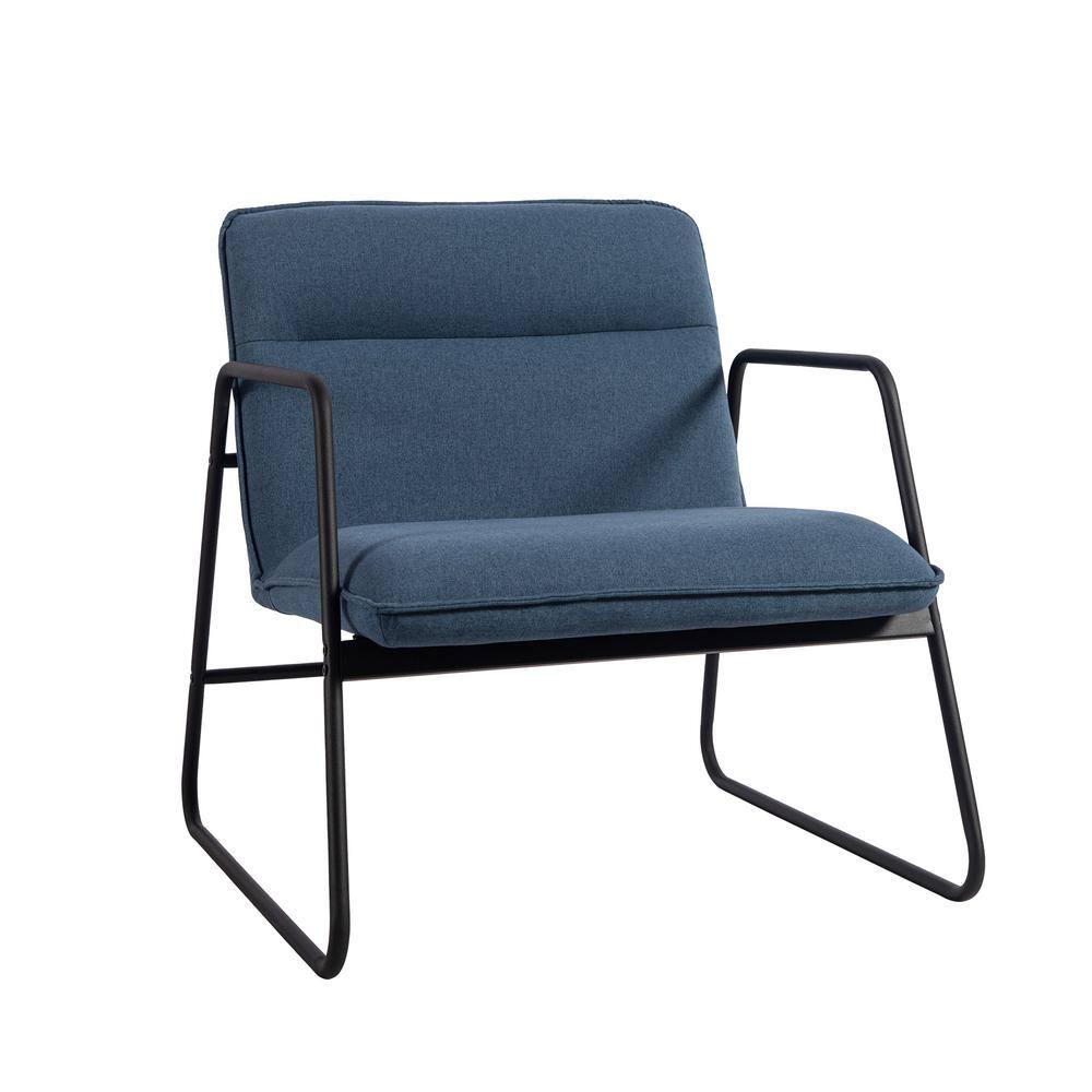 Dovelina 17 in. Blue Upholstered Metal Frame Fabric Arm Chair Accent ...