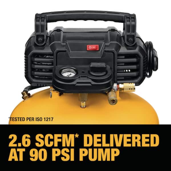 DEWALT 6 Gal. 165 PSI18-Gauge Brad Nailer and Heavy-Duty Pancake ...