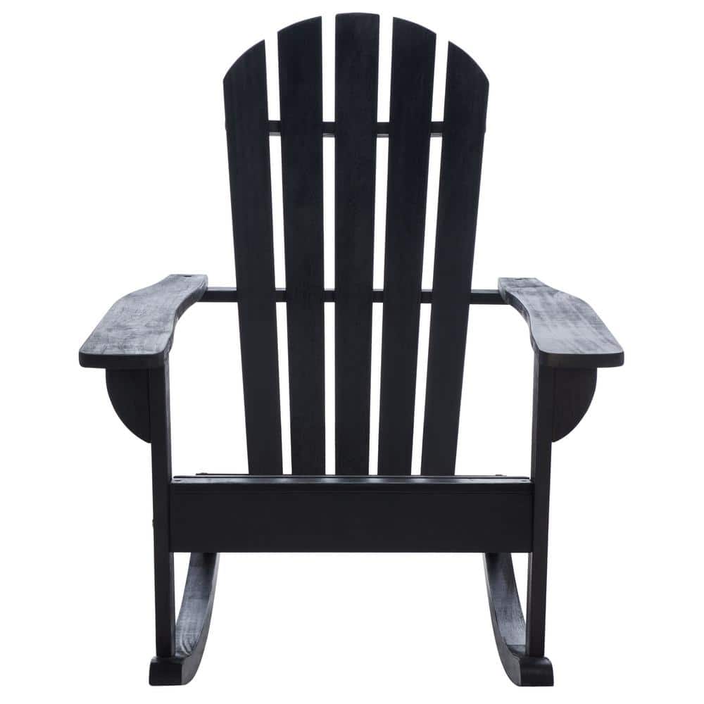SAFAVIEH Brizio Black Eucalyptus Wood Outdoor Rocking Chair without ...