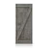 CALHOME Distressed Z 36 in. x 84 in. Weather Gray DIY Knotty Pine Wood ...