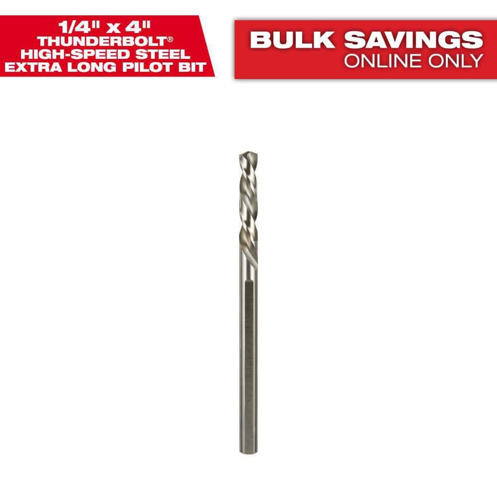 Milwaukee 1/4 in. x 4 in. Pilot Drill Bit For Hole Saw Arbor 49-56-8000 ...