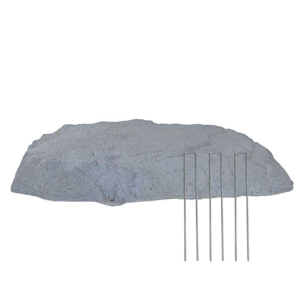 Sunnydaze Flat Artificial Landscape Rocks with Stakes - Gray DG-246 ...