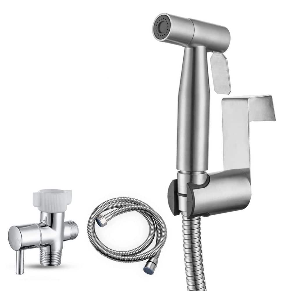 Wudkey Brushed Nickel Handheld Bidet Sprayer for Toilet, Stainless ...