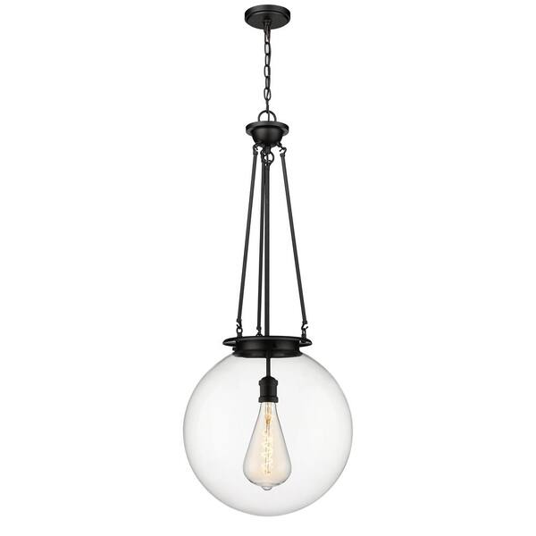 Innovations Beacon 100-Watt 1-Light Matte Black Shaded Mini Pendant ...