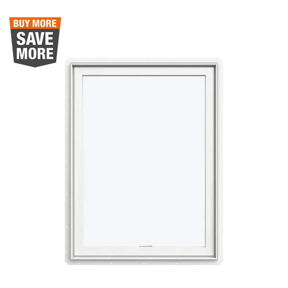 JELD-WEN 32 in. x 48 in. W-5500 Left-Hand Casement Wood Clad Window ...