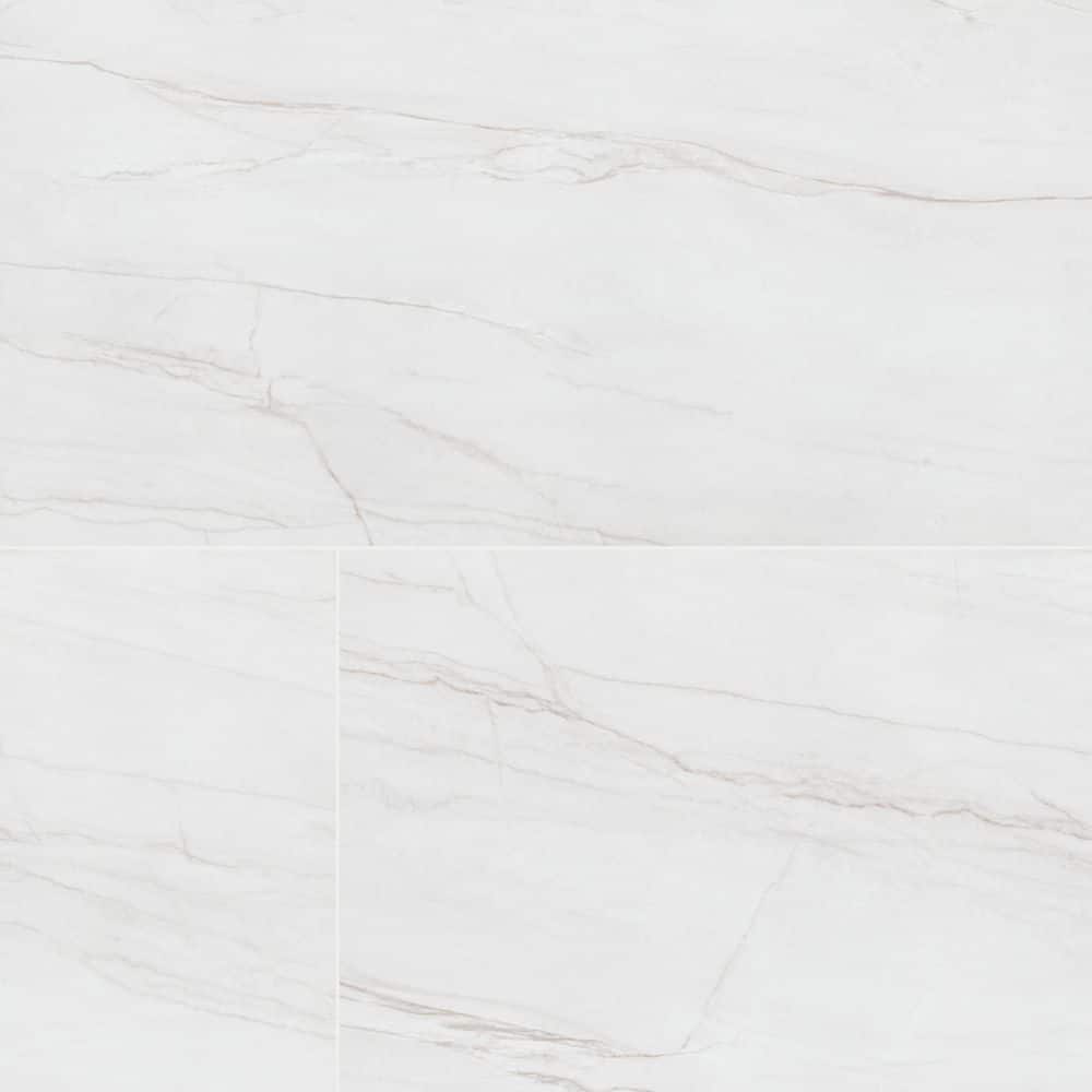 MSI Blanca White 24 in. x 48 in. Polished Porcelain Marble Look Floor ...