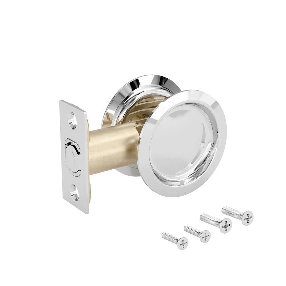 Onward 2-7/16 in. (62 mm) Chrome Round Passage Pocket Door Pull 17RC10 ...