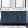 Home Decorators Collection Mayfield 60 in. Double Sink Grayish Blue ...