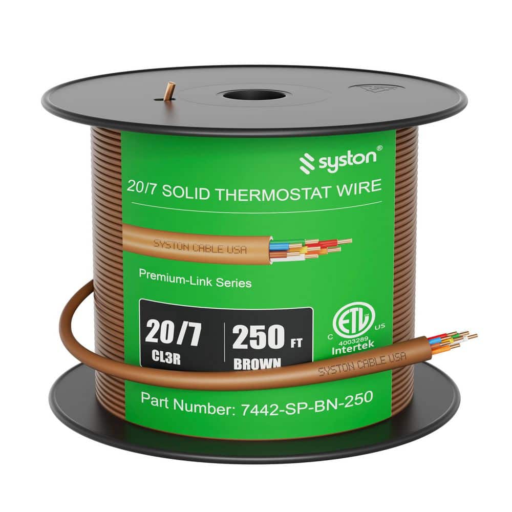 Syston Cable Technology 250 ft. 20/7 Brown CMR 100% Solid Copper ...