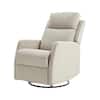 JAYDEN CREATION Luis Beige Traditional Swivel Rocker Manual Recliner ...