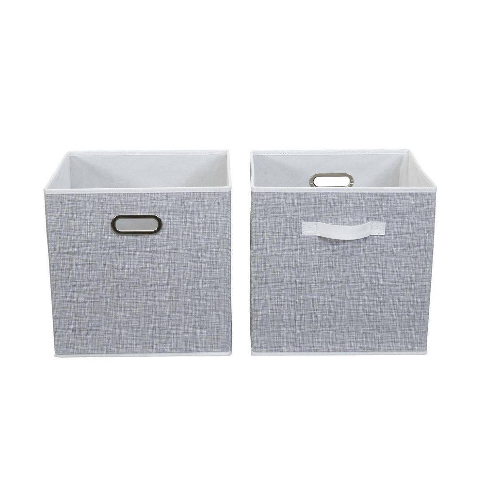 HOUSEHOLD ESSENTIALS 35.12 qt. White Open Storage Bin 2-Pack 851-1 ...