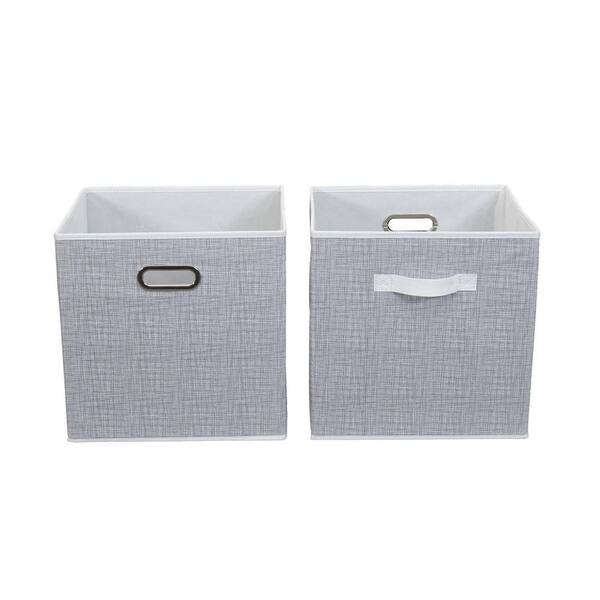 HOUSEHOLD ESSENTIALS 35.12 qt. White Open Storage Bin 2-Pack 851-1 ...