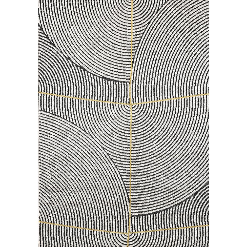 Dynamic Rugs Robin Ivory/Dark Grey/Gold 5 ft. 3 in. x 7 ft. 2 in ...
